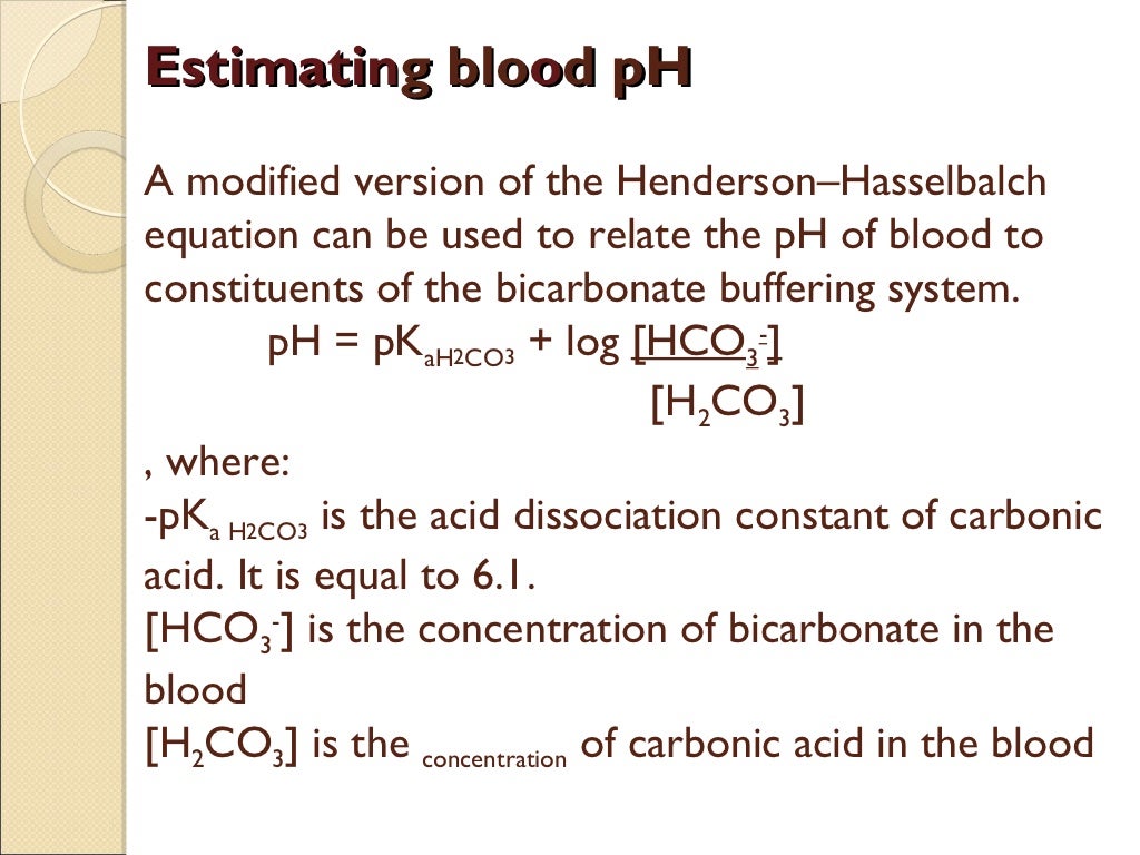 Henderson Hasselbalch Equation
