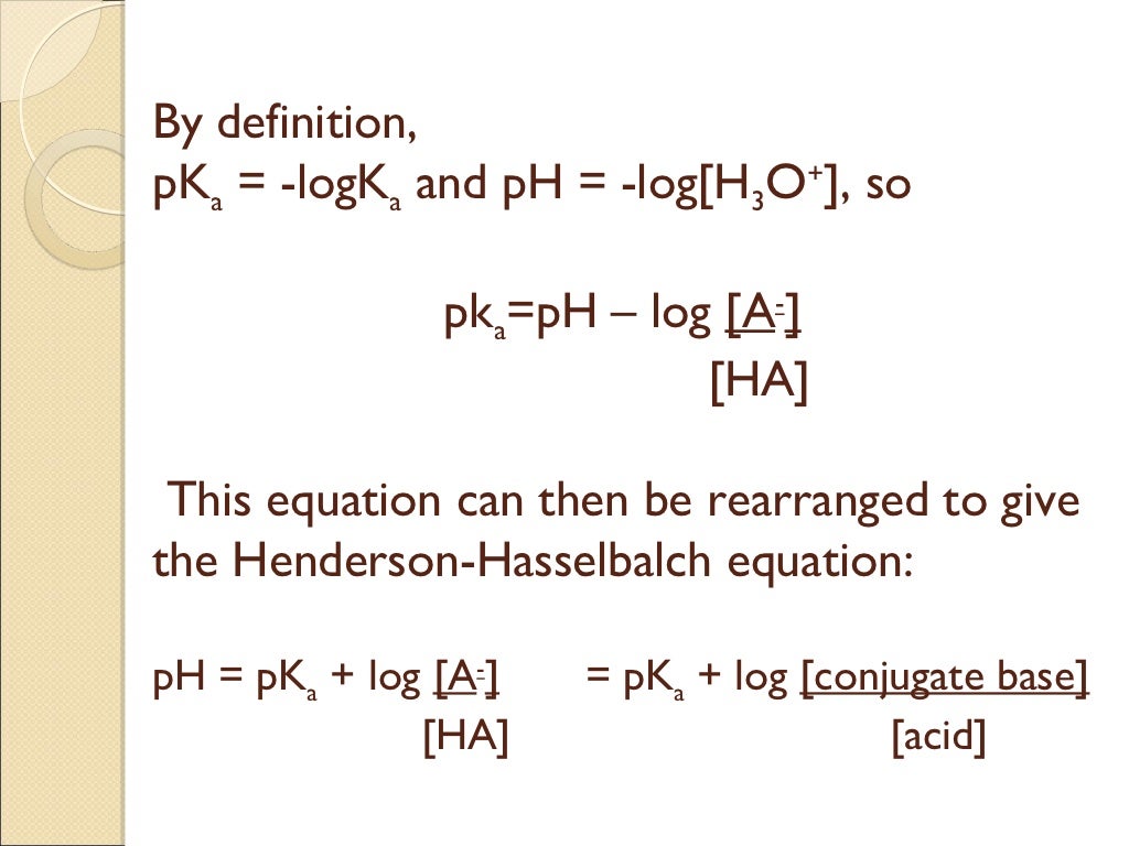 Henderson Hasselbalch Equation