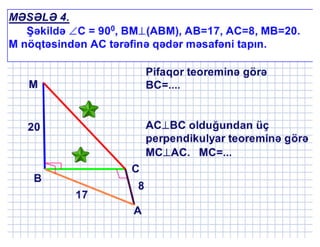 Üç perpendikulyar teoremi | PPT
