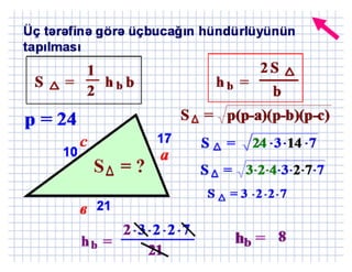 Üç perpendikulyar teoremi | PPT