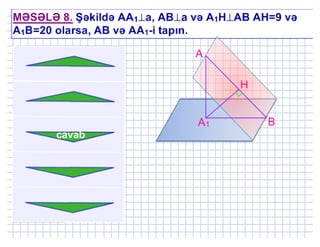 Üç perpendikulyar teoremi | PPT