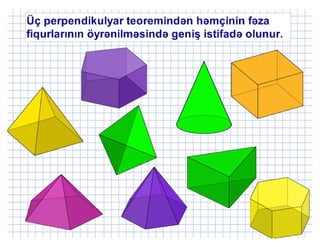Üç perpendikulyar teoremi | PPT