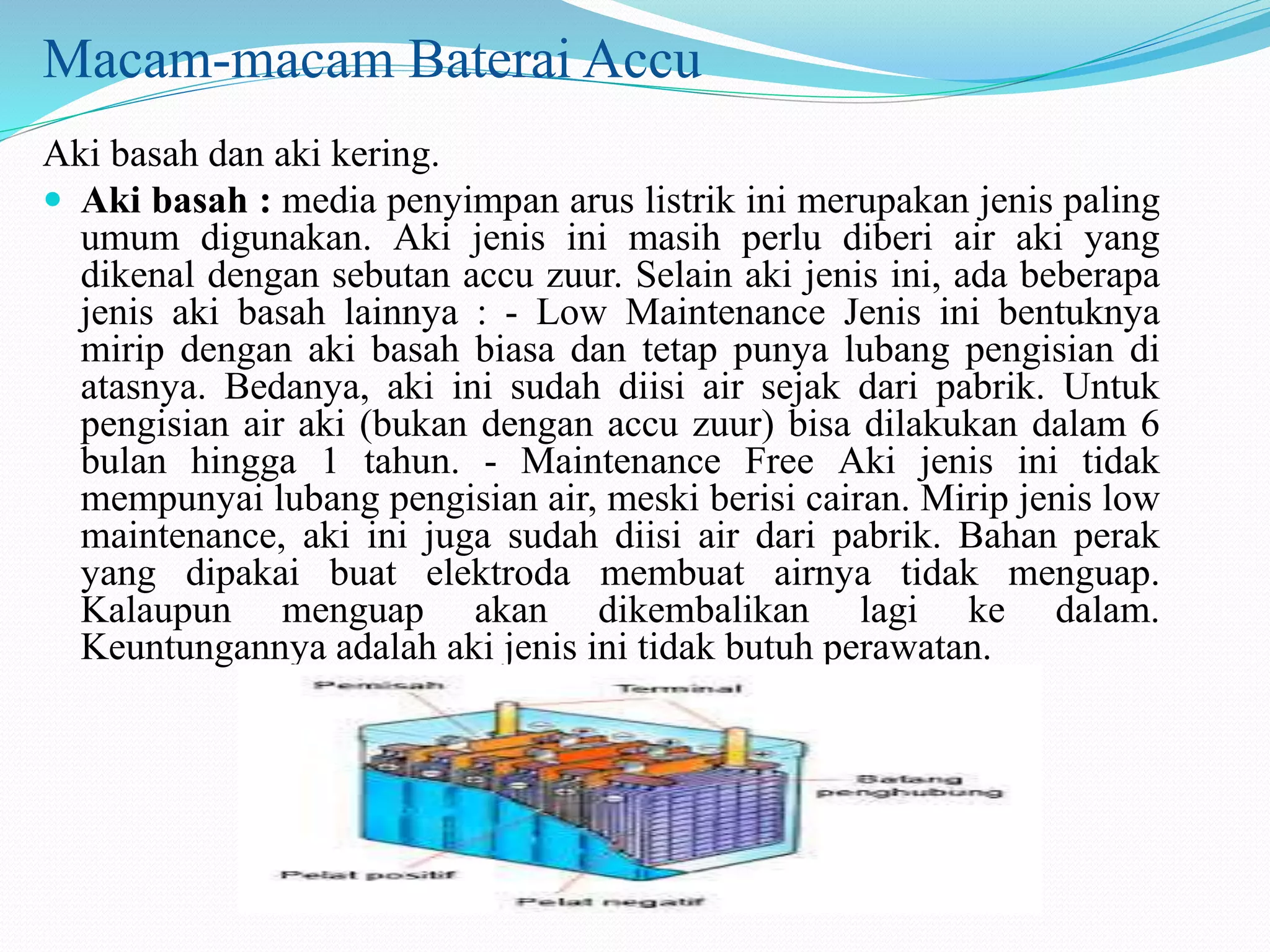 Tugas PPT Teknik Tenaga Listrik Baterai (Accu) | PPTX