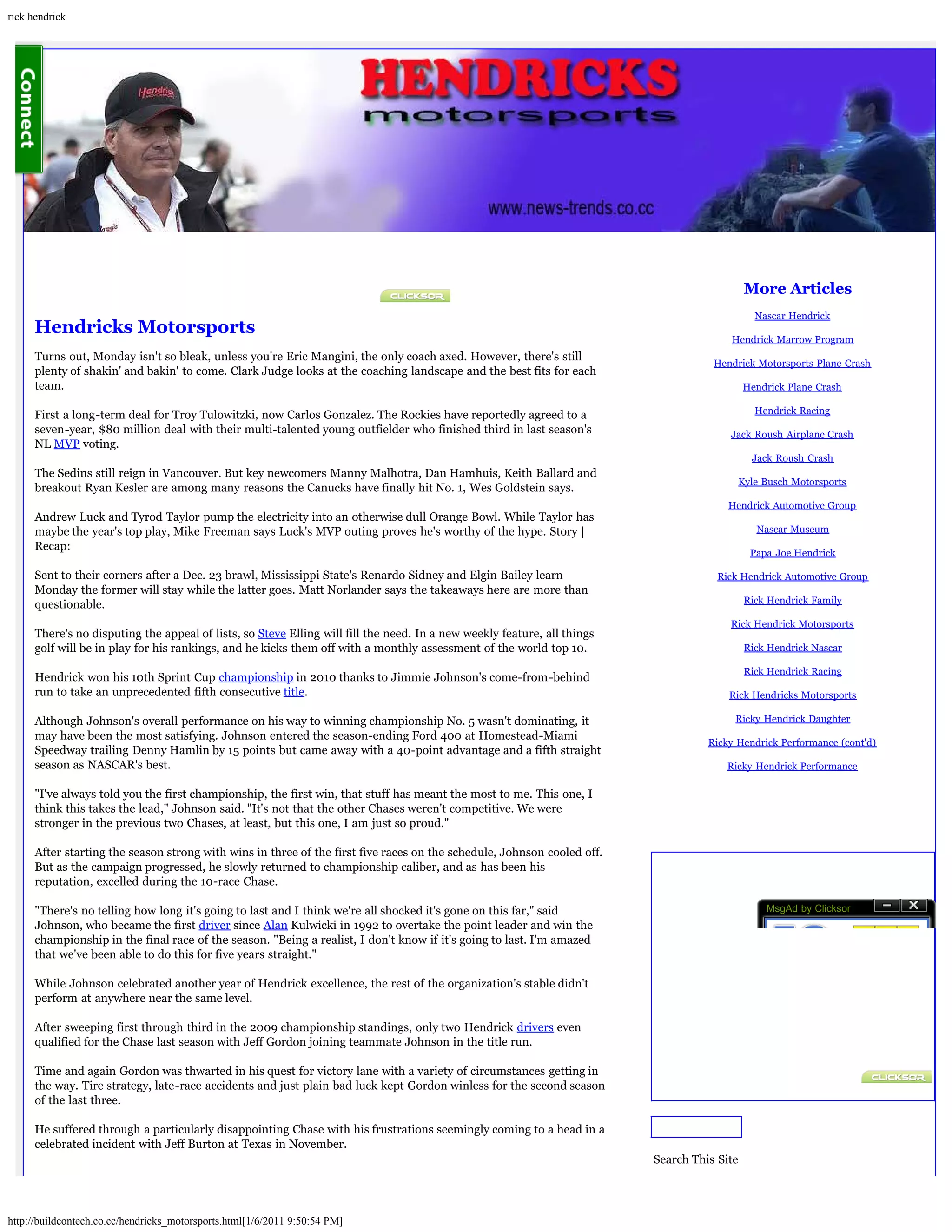 Hendricks motorsports | PDF