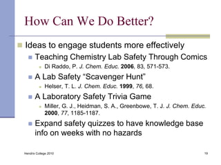 Hendrix College Undergraduate Lab Safety | PPTX