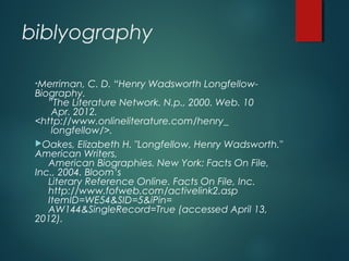 Henry wadsworth longfellow | PPT