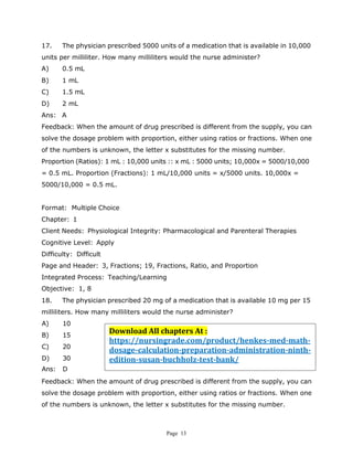 Henke's Med-Math Dosage Calculation, Preparation & Administration ...