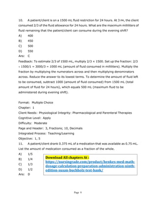 Henke's Med-Math Dosage Calculation, Preparation & Administration ...