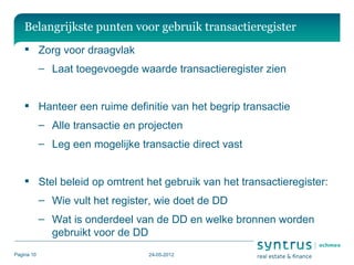 Henk jagersma 24052012 transactieregister ivbn | PPT