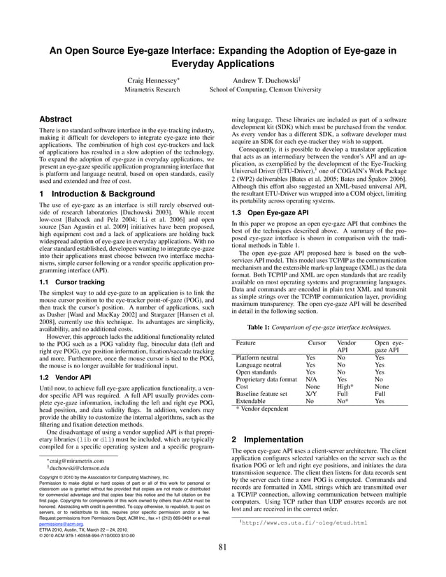 Hennessey An Open Source Eye Gaze Interface Expanding The Adoption Of Eye Gaze In Everyday ...