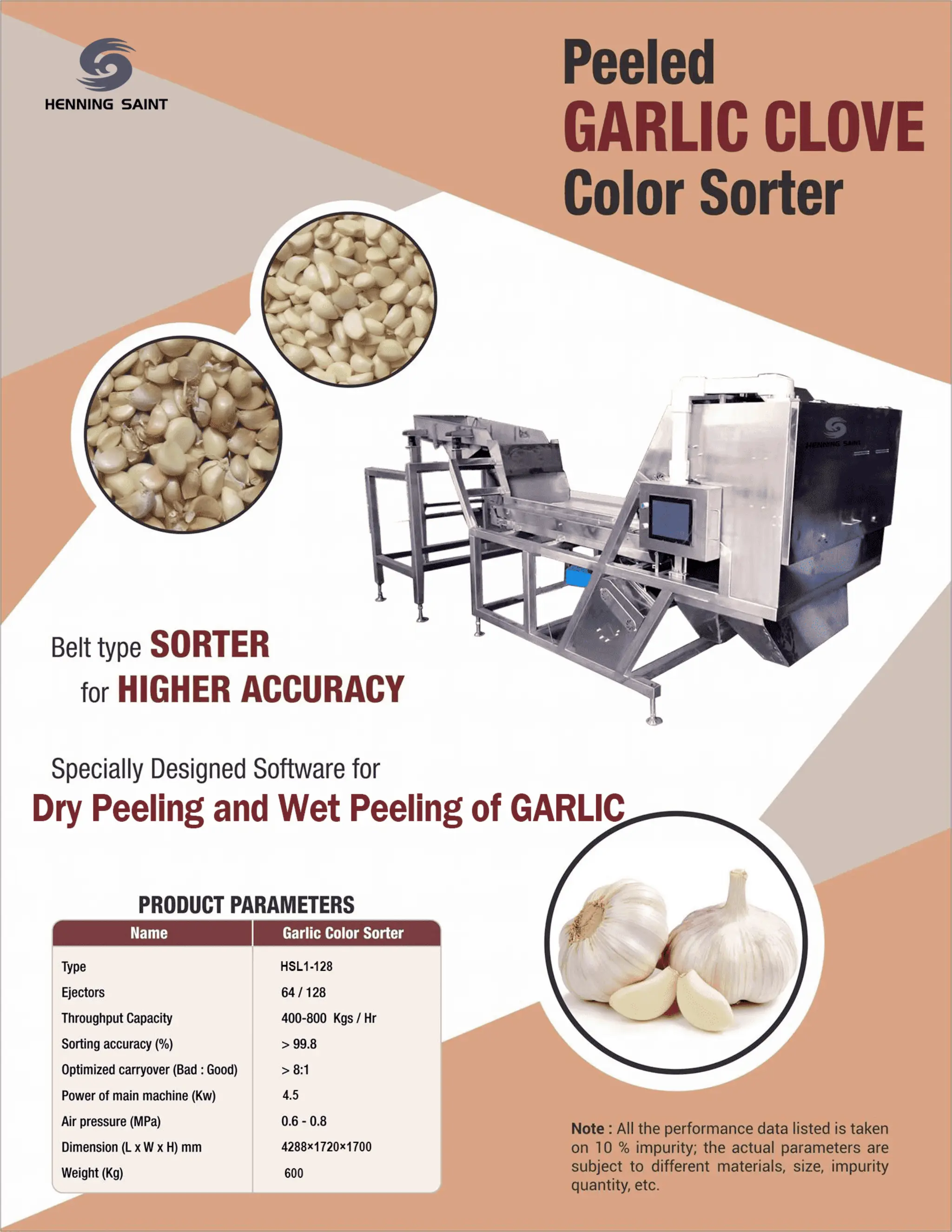 Henning Saint Peeled Garlic Color Sorting Machine Profile.pdf | Free Download