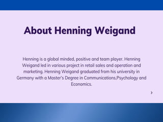 Henning Weigand Risk Management | PPTX