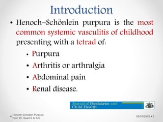 Henoch Schonlein Purpura Symptoms