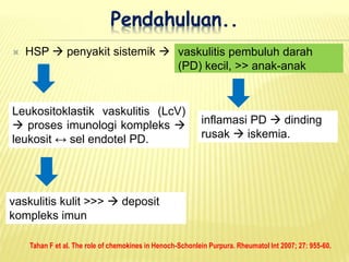 Immunopathogenesis Leukocytoclastic Vasculitis in Henoch Schonlein Purpura | PPT