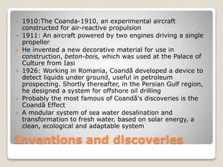 Henri Coanda, outstanding pioneer of aviation | PPTX