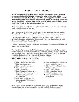 Henri Coanda - The Facts | PDF