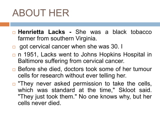 Henrietta Lack | PPTX