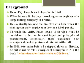 Henri fayol's principles of management | PPTX