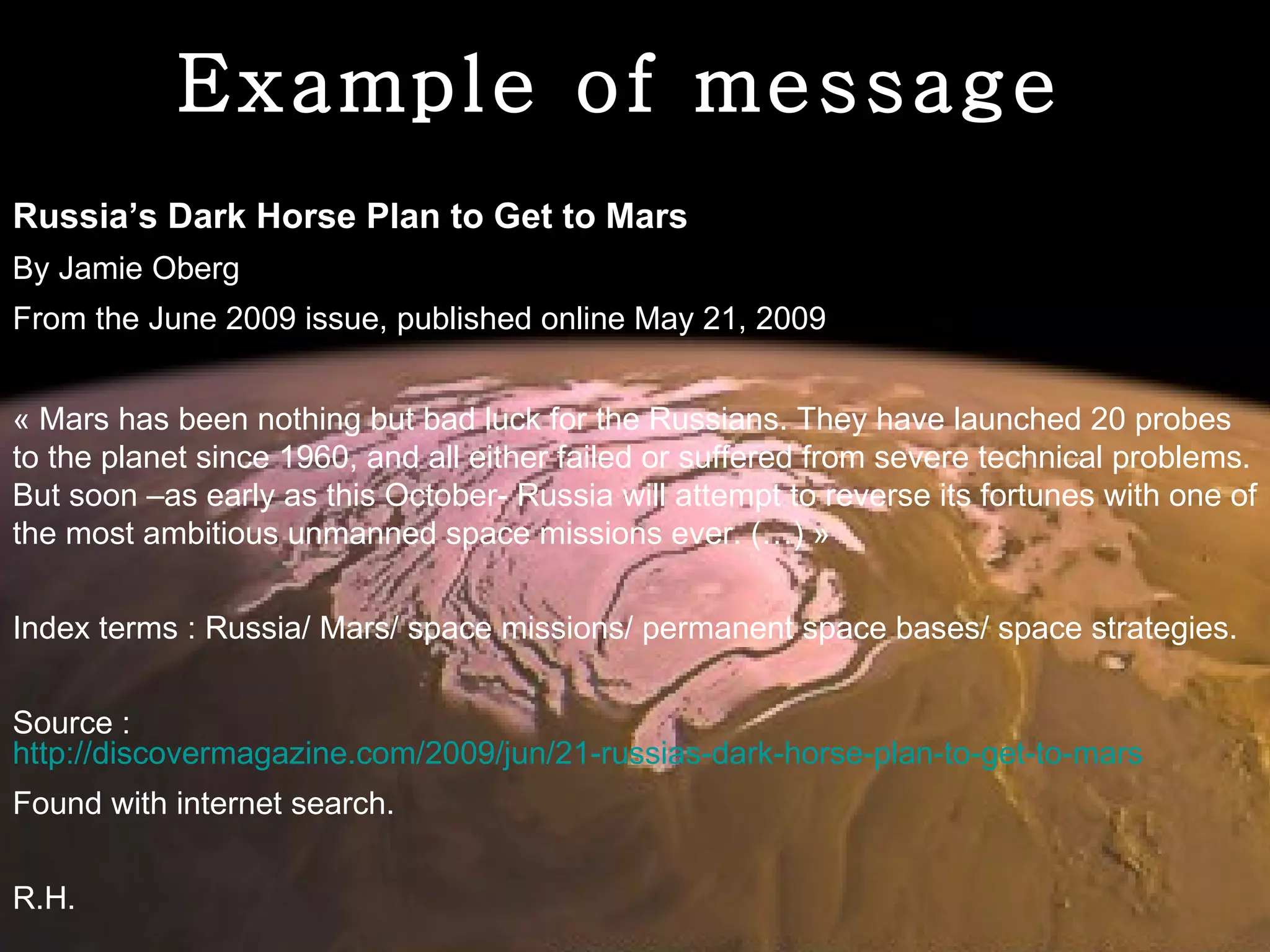 MARS EXPLORATION | PPT