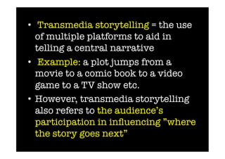 Teaching Old Brands New Tricks with Transmedia Storytelling (1/2) | PDF