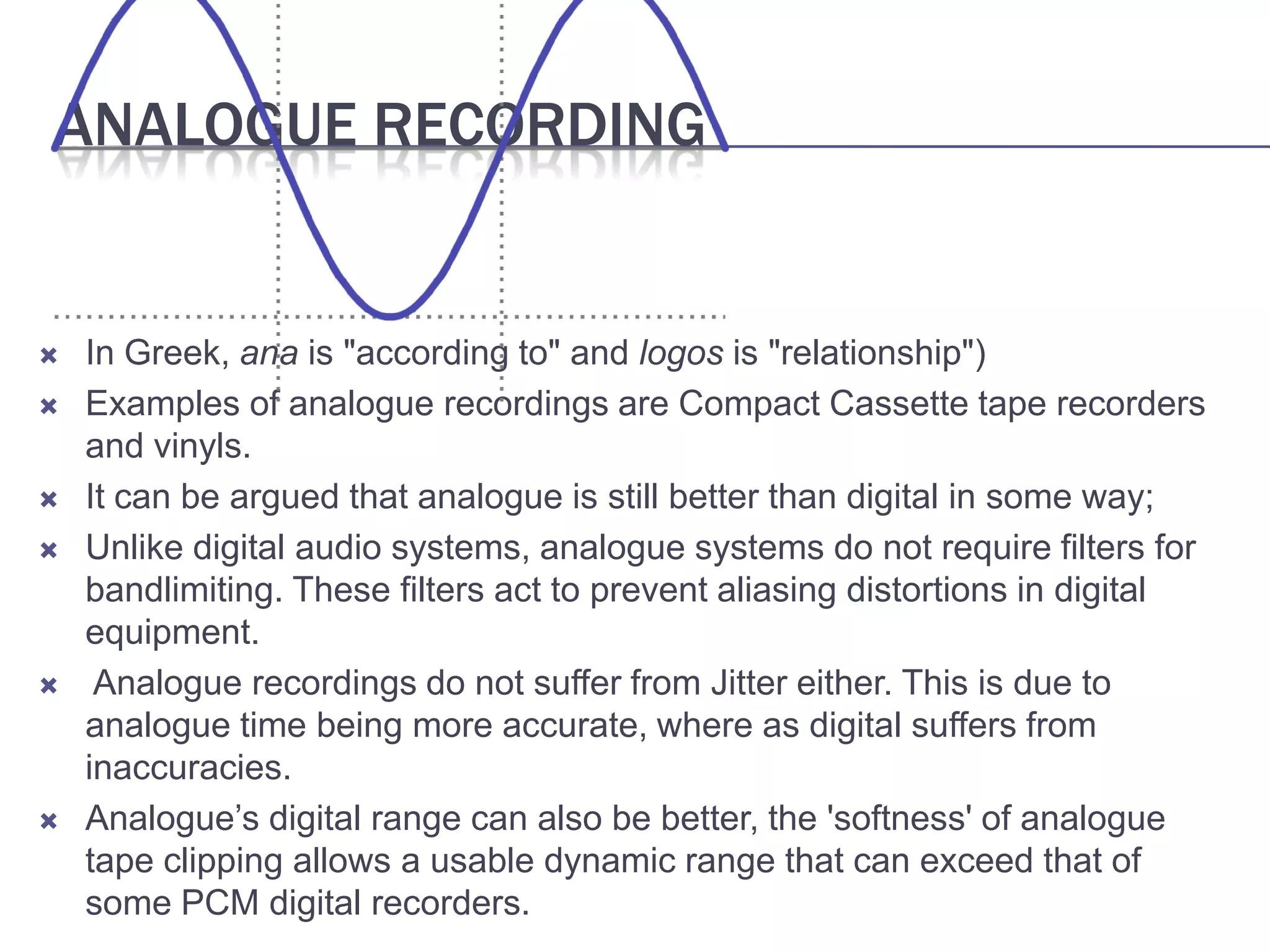 Analogue sound and recording | PPTX