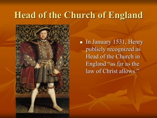 Henry VIII and the Reformation | PPT