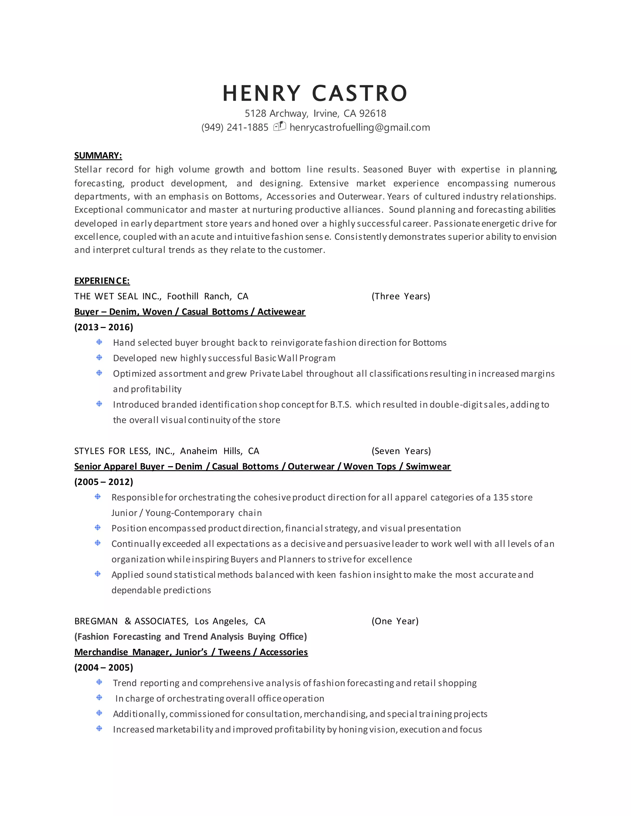 Henry Castro resume feb 2017 | PDF