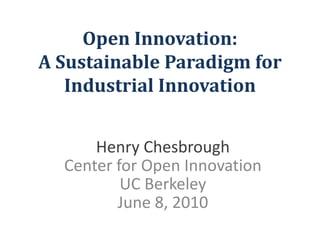 Open Innovation: An Paradigm Shift for Sustainable Brand Pioneers ...