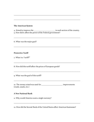 Henry clay’s american system notes | DOCX