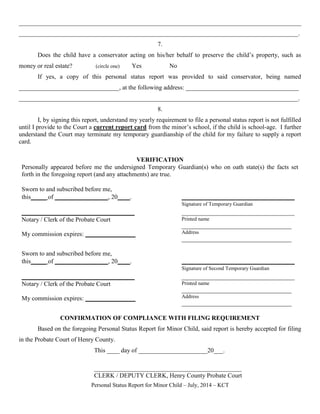 Henry county minor personal report | PDF