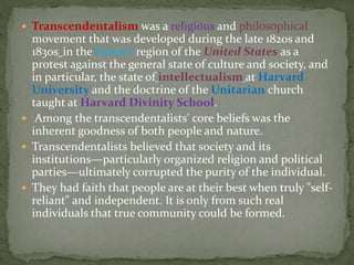 Henry David Thoreau's life | PPTX