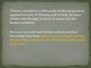 Henry David Thoreau's life | PPTX
