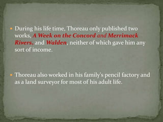 Henry David Thoreau's life | PPTX