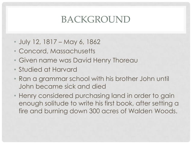Henry David Thoreau | PPT