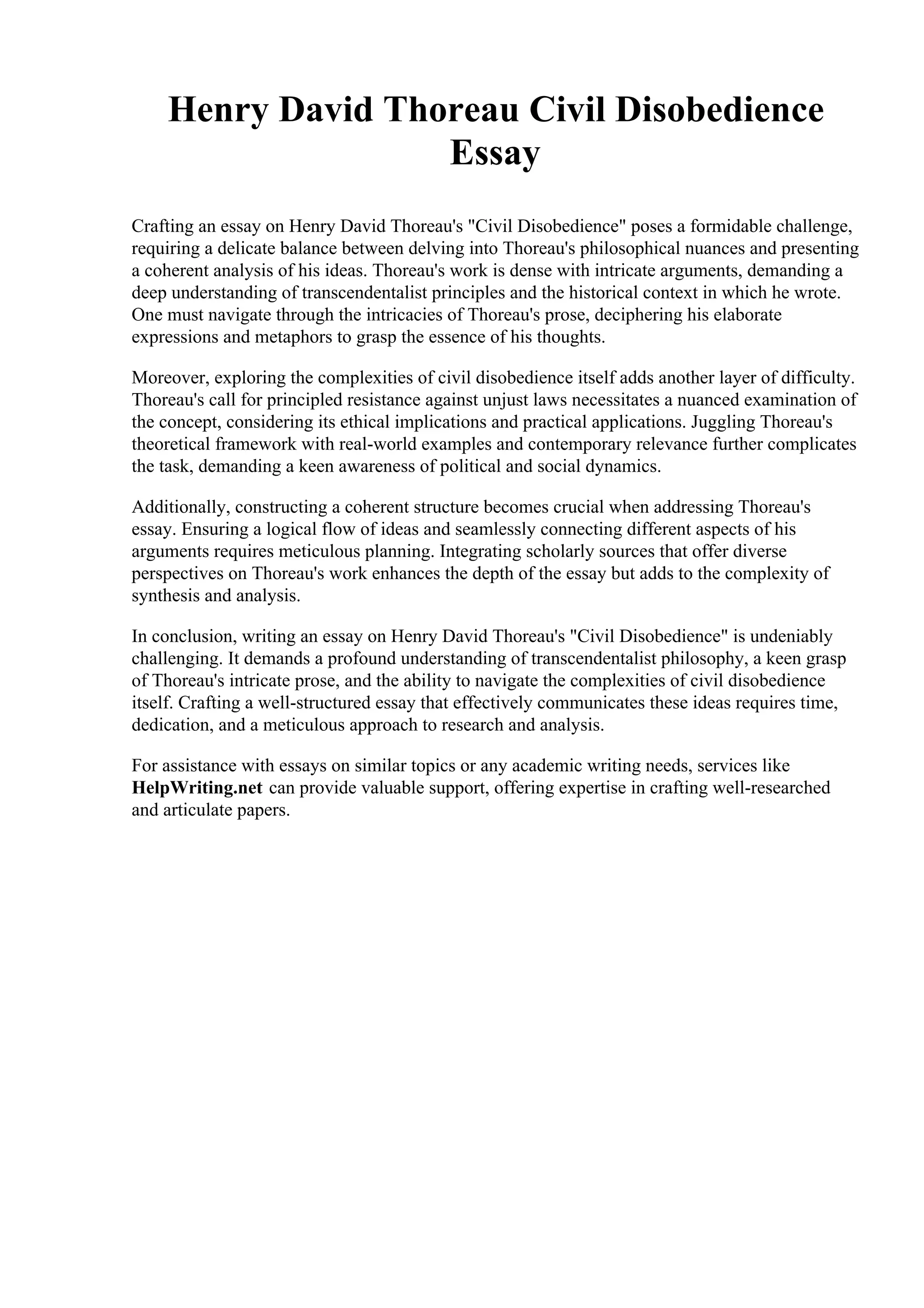 Henry David Thoreau Civil Disobedience Essay.pdf