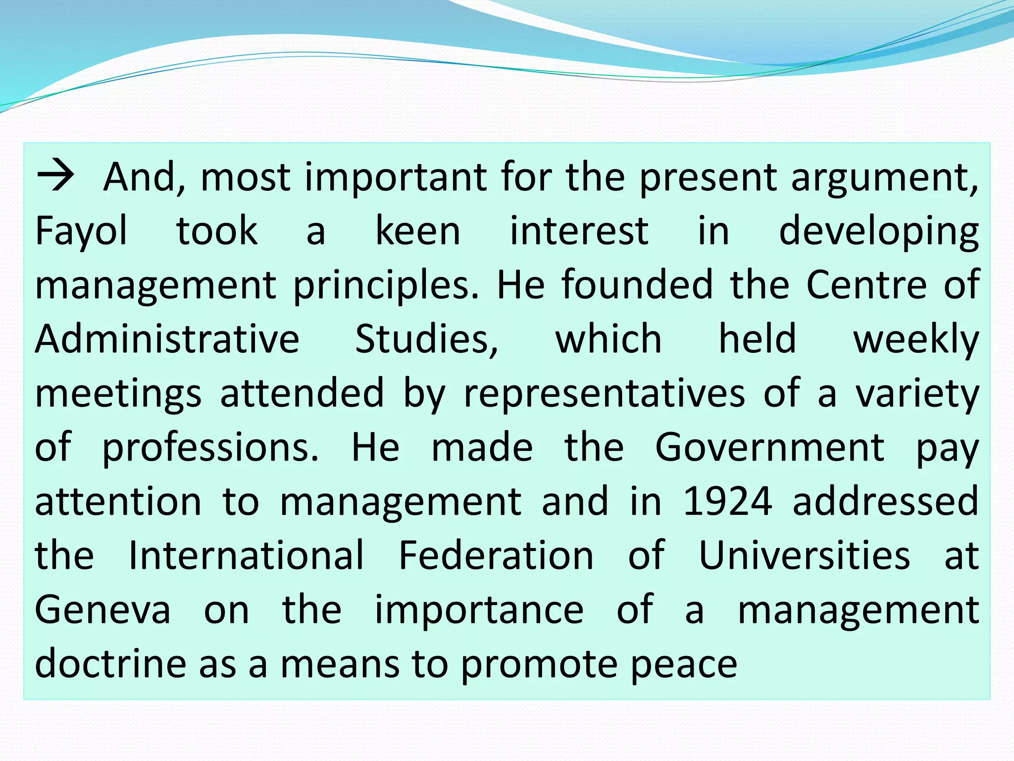 Henry Fayol (1841-1925) | PPTX
