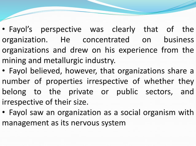 Henry Fayol (1841-1925) | PPTX