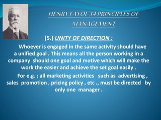 Principle Of Unity Of Direction In Management