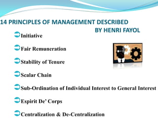 Henry fayol's 14 principles ppt | PPTX