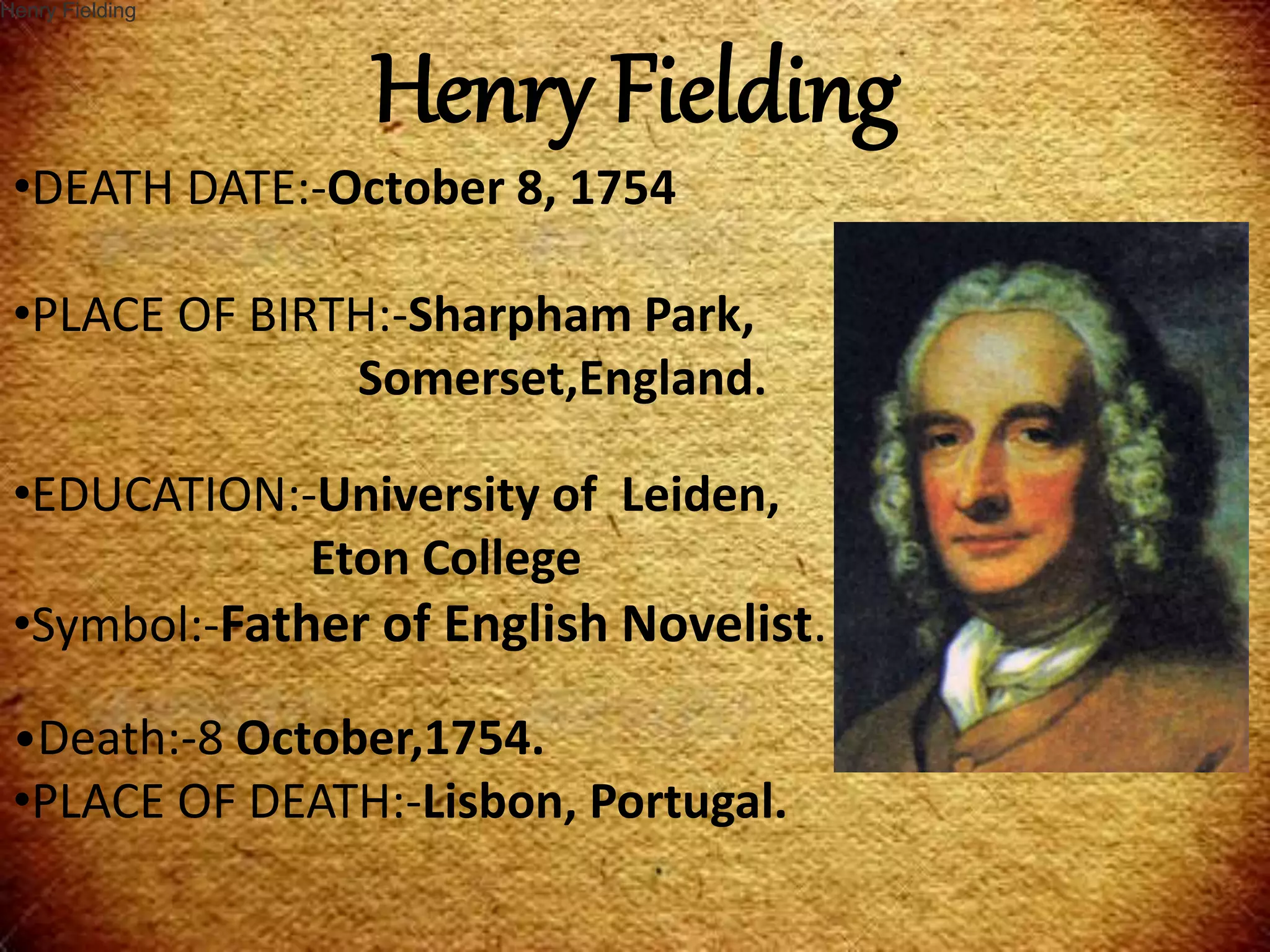 Henry fielding | PPTX