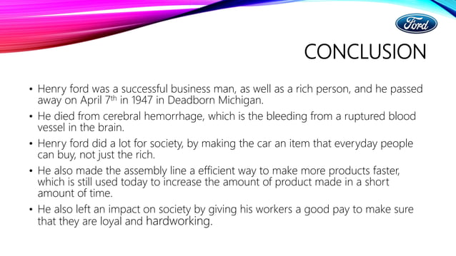Presentation on Henry ford | PPTX | Automotive Industry | Industries