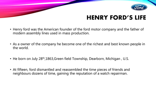 Presentation on Henry ford | PPTX | Automotive Industry | Industries