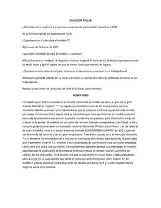 HENRY FORD MODELO "T" | DOCX