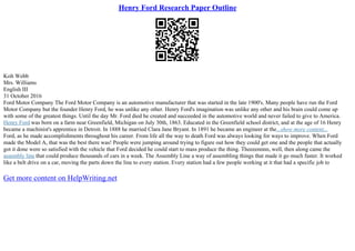 Henry Ford Paper | PPT