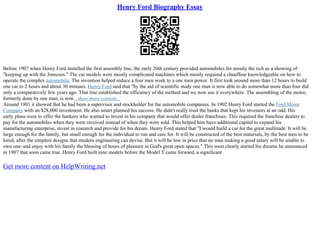 Henry Ford Paper | PPT