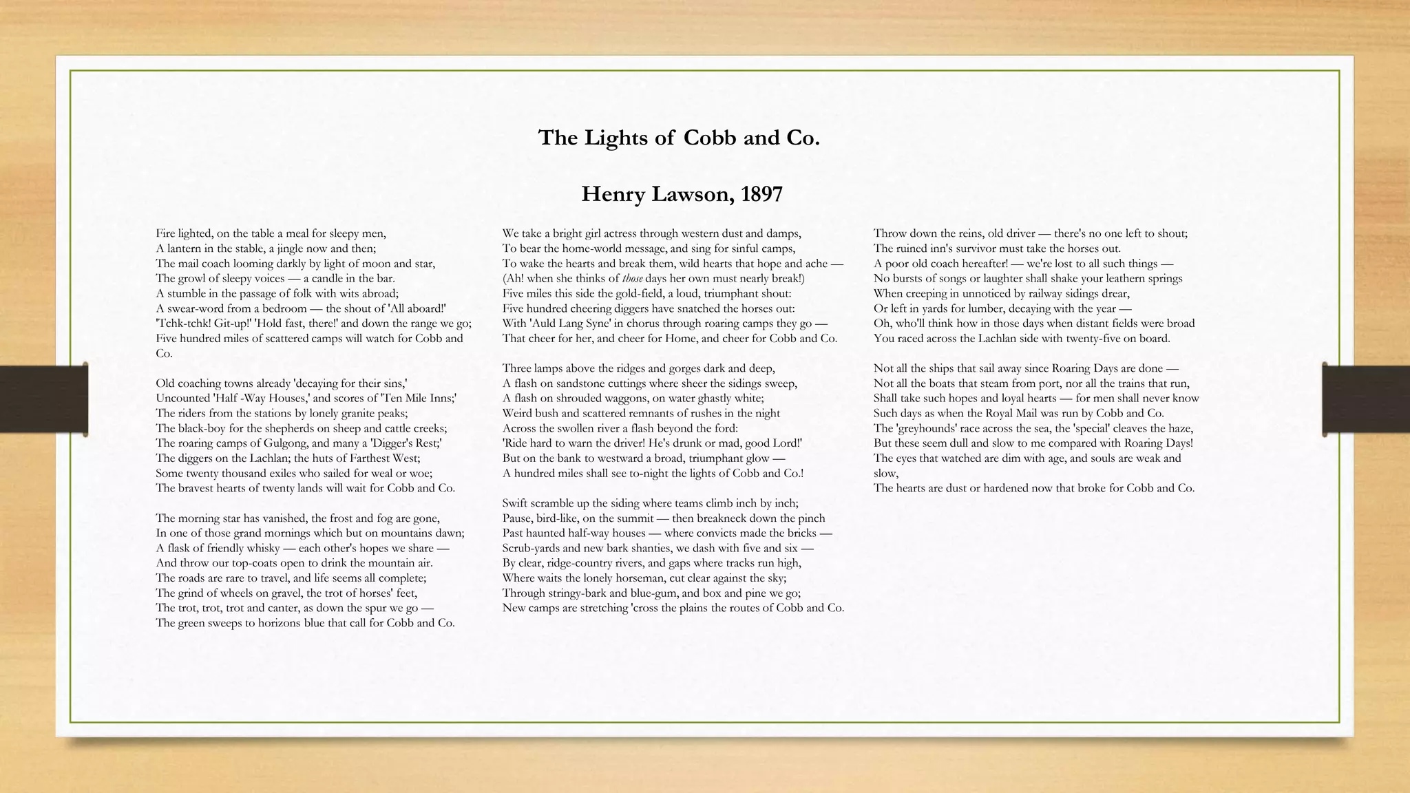 Henry lawson School Project | PPT