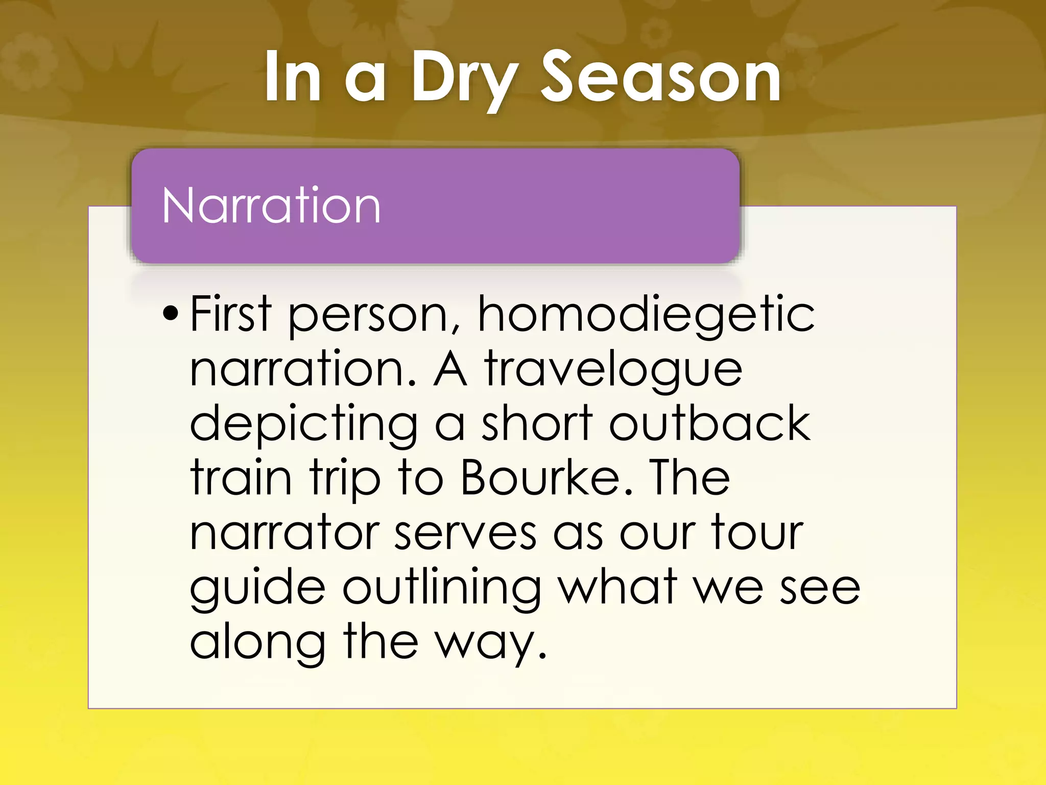 Henry Lawson In a Dry season | PPTX