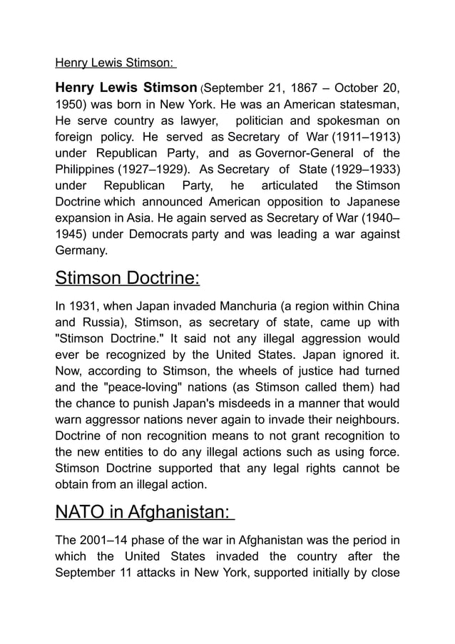 Henry lewis stimson | PDF