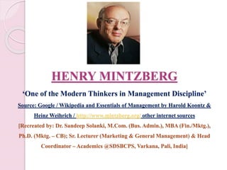 Mintzberg On Management
