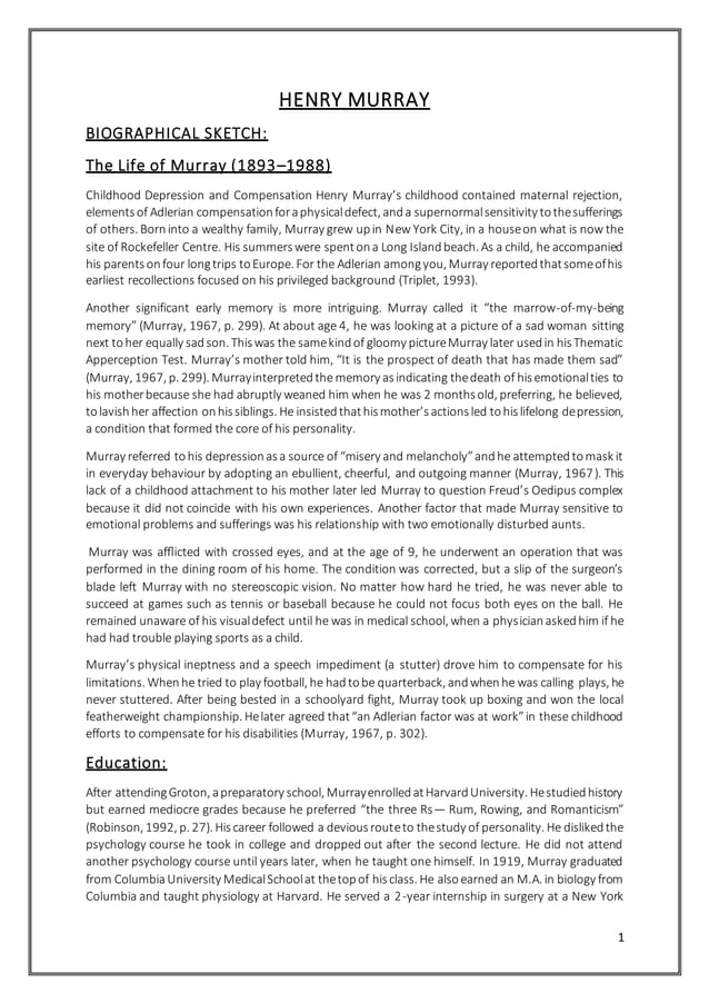 Henry murray | DOCX